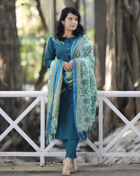 PARIDHAN BY PRERNA COLLECTION'S EXCLUSIVE KHADI COTTON KURTI WITH EMBR ...